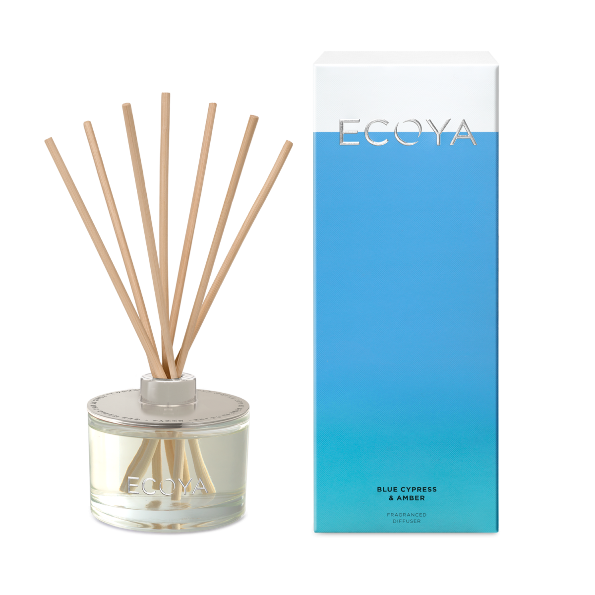 Reed Diffuser Blue Cypress & Amber ECOYA - Walk-in Closet OSLO