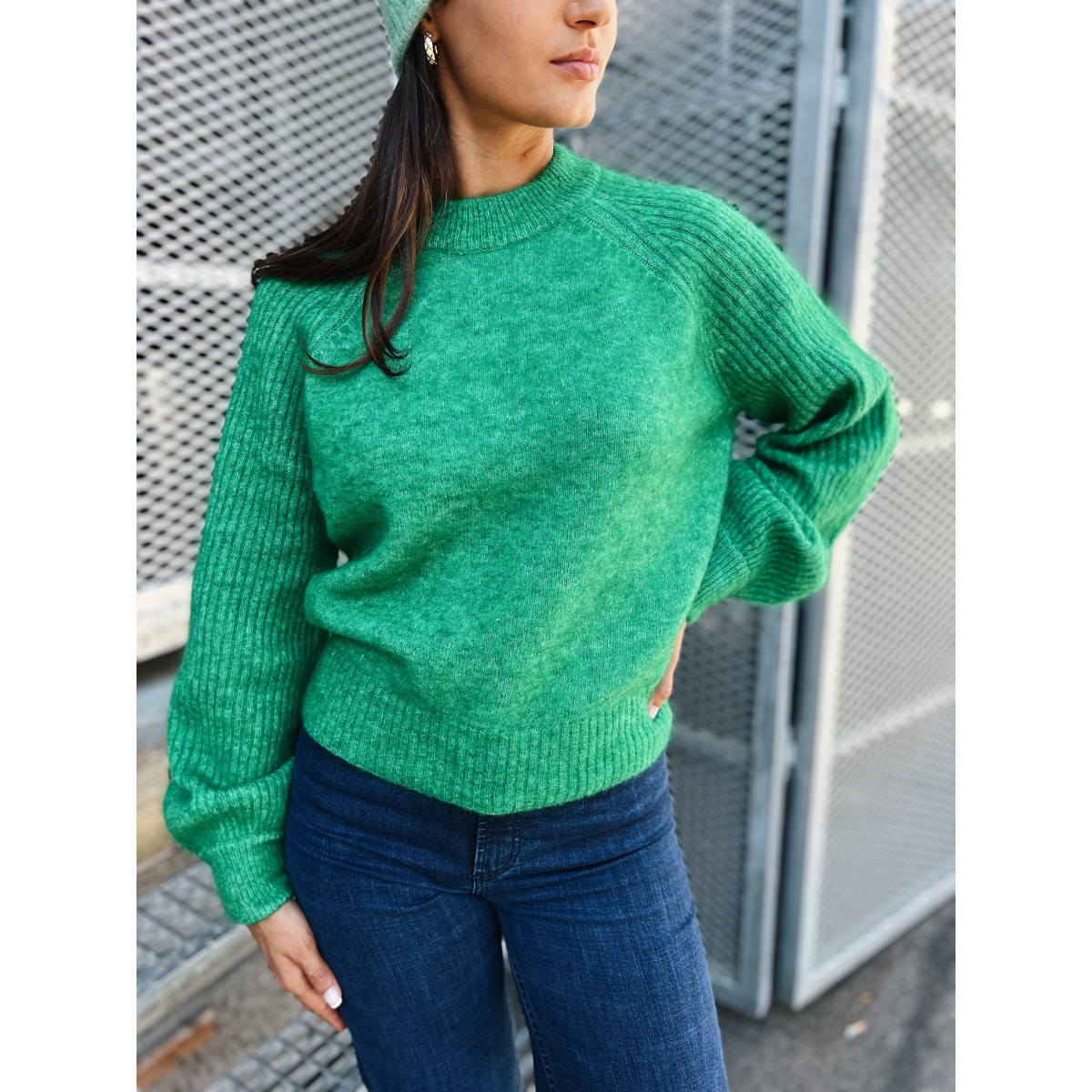 Brookline Knit O-Neck - Green Tambourine Second Female - Seven Tønsberg