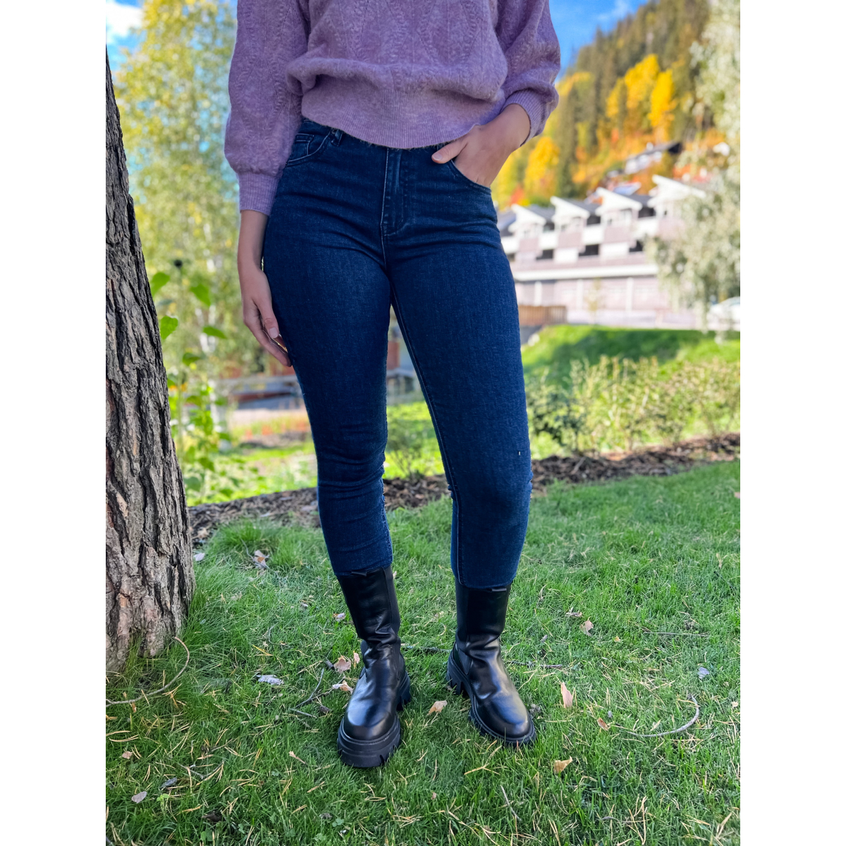 MILK ATELIER Ava Jeans Dark Blue Denim - HILLAMOI AS