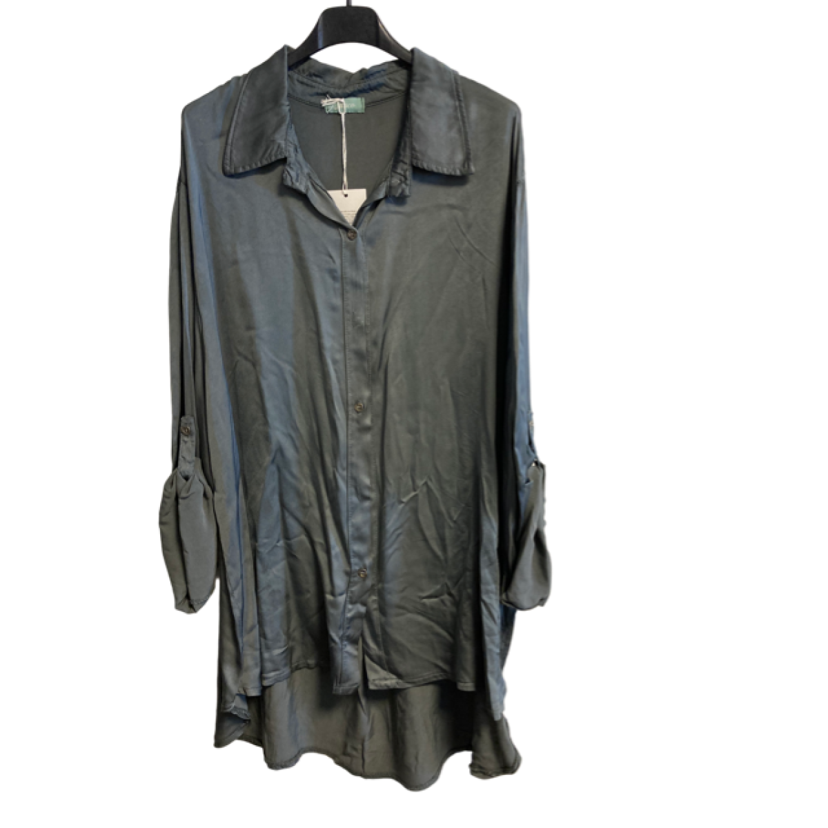 Bluse med knapper, grå - Collection By Lene