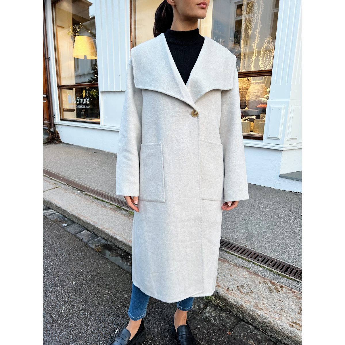 Alma Handmade Wool Mix Coat - Light Grey Melange YAS - Seven Tønsberg