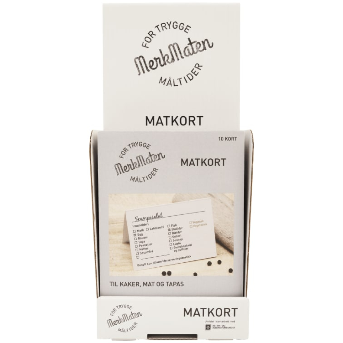 MATKORT merking av allergener til alt av mat og kaker, 10 stk ...