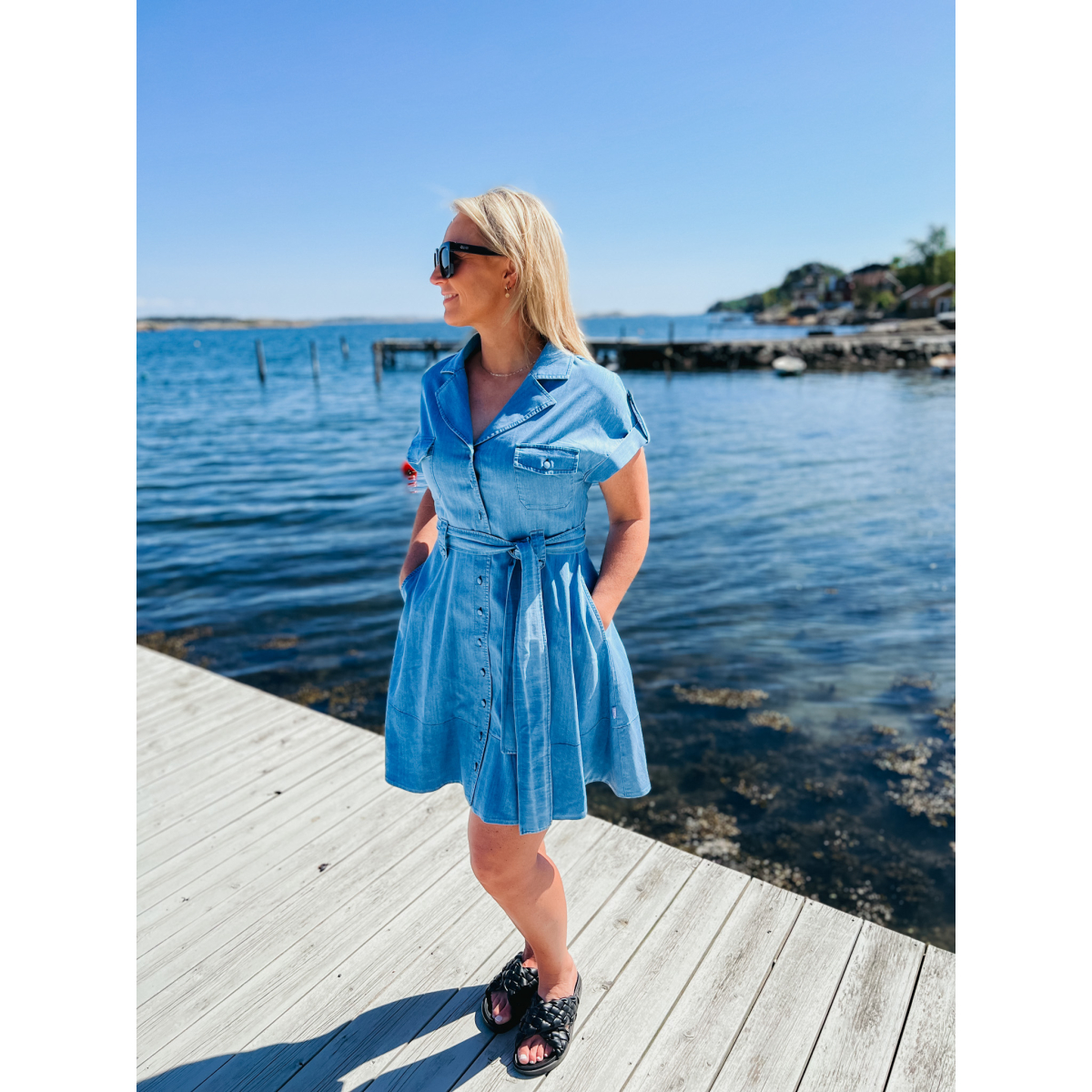 ELLA&IL Addison Denim Dress Denim - HILLAMOI AS