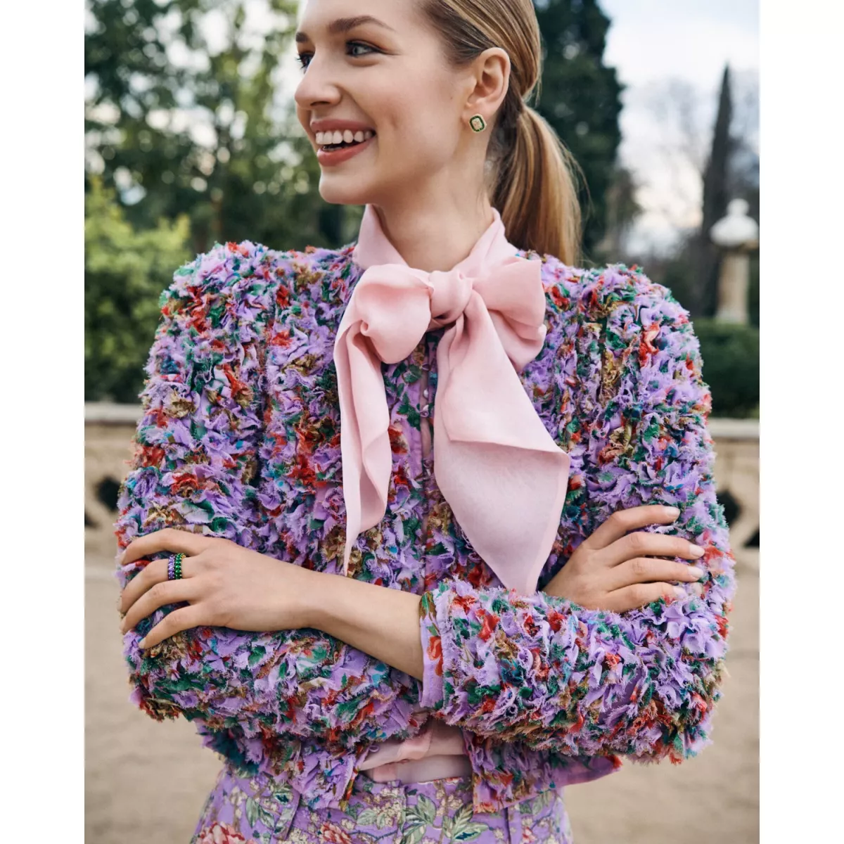 Georgette Jacket - Purple Bouquet ByTiMo - Seven Tønsberg