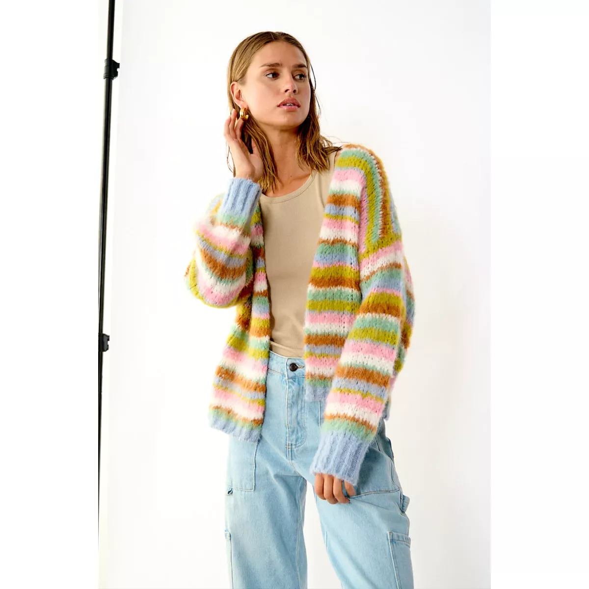 NOELLA Pool Knit Cardigan Multi Mix - HILLAMOI AS