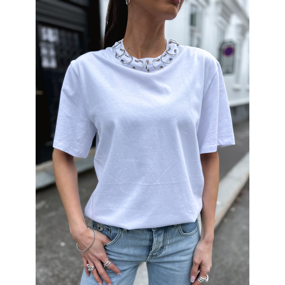 Oversized Ring T-Shirt - White Rotate - Seven Tønsberg