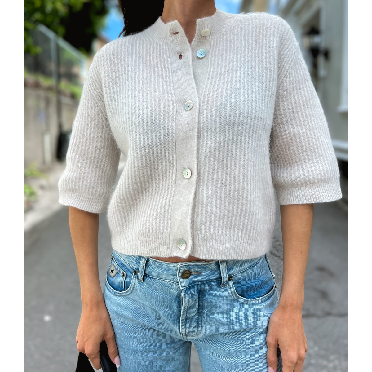 Andrea Knit Rib Cardigan - Pumice Spice Second Female - Seven Tønsberg