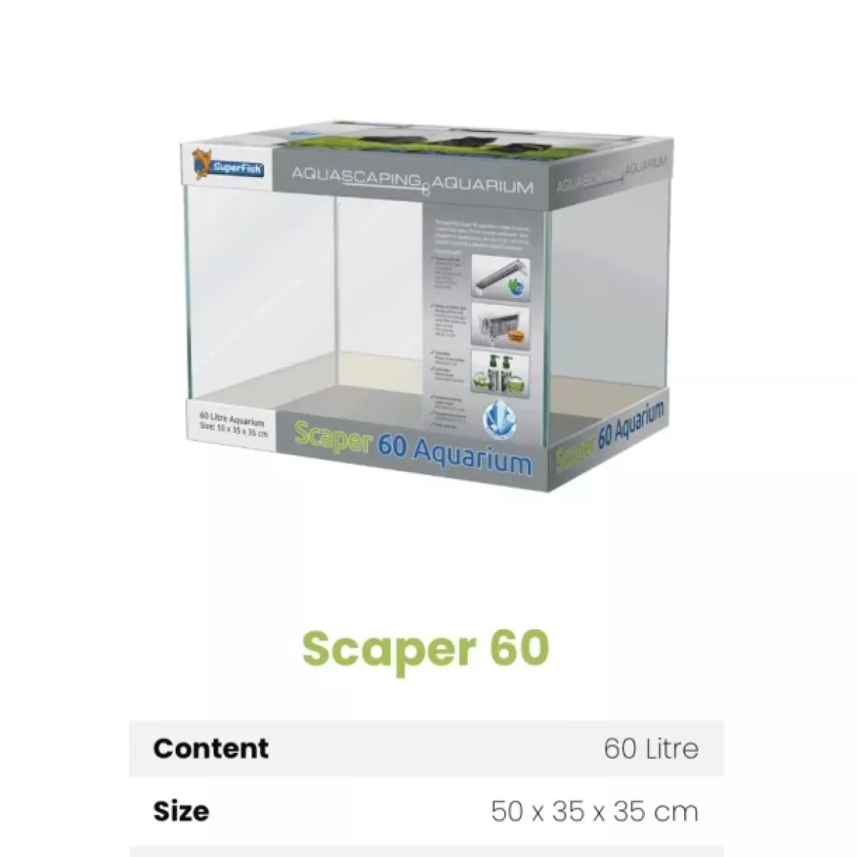 Scaper 60 / SuperFish / Kun Akvariet Sendes kun etter avtale på mail ...