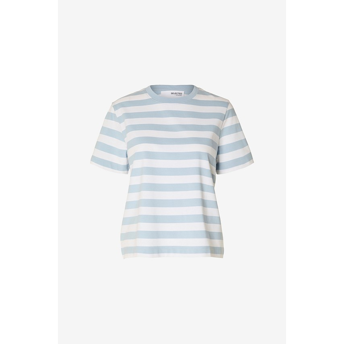 Essential Striped Boxy Tee - Cashmere Blue Selected Femme - Seven Tønsberg