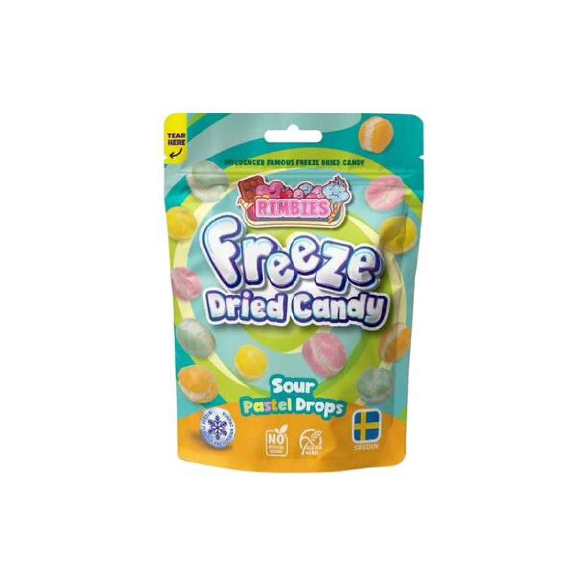 Freeze Dried Candy Sour Pastel Drops 80g - Kokkejævel AS