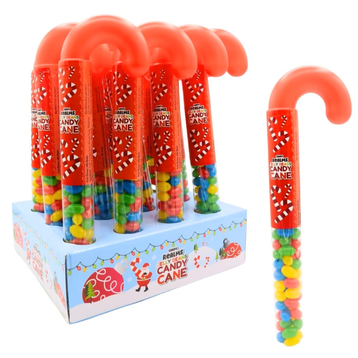CANDY REALMS JELLY BEANS CANDY CANE 80g - Kokkejævel AS