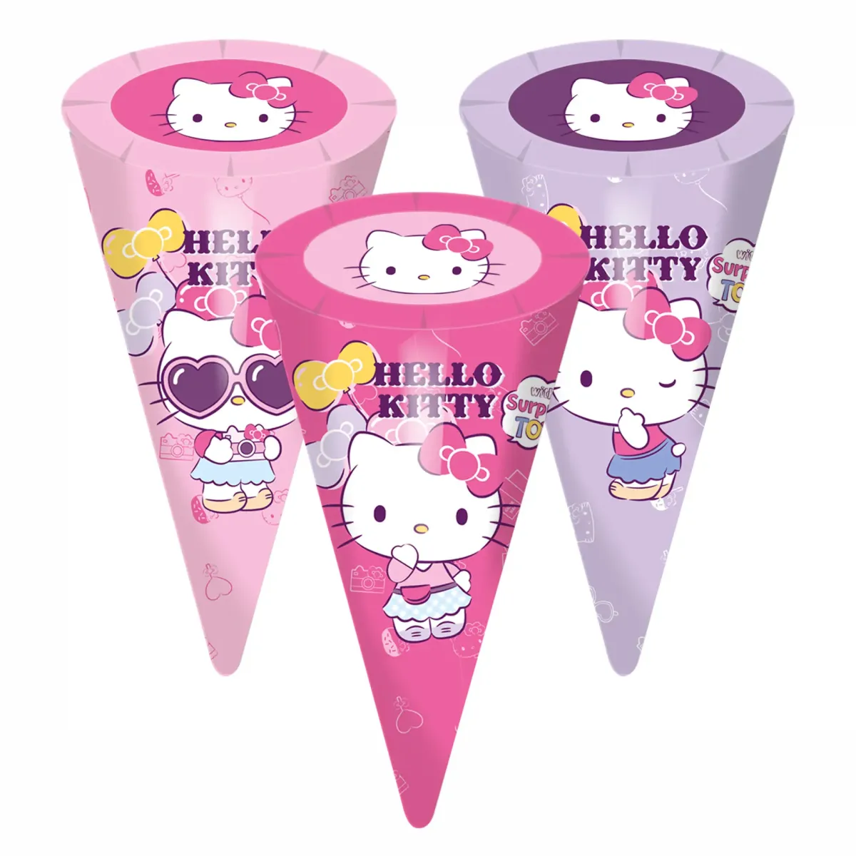 HELLO KITTY CORNET WITH SURPRISE TOY 25g - Kokkejævel AS